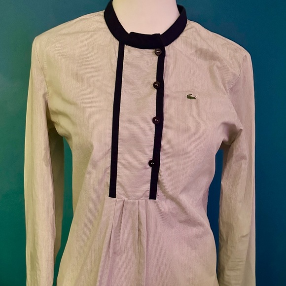 Lacoste | Tops | Long Sleeve Blue Stripes Shirt No Issues Size 38 ...
